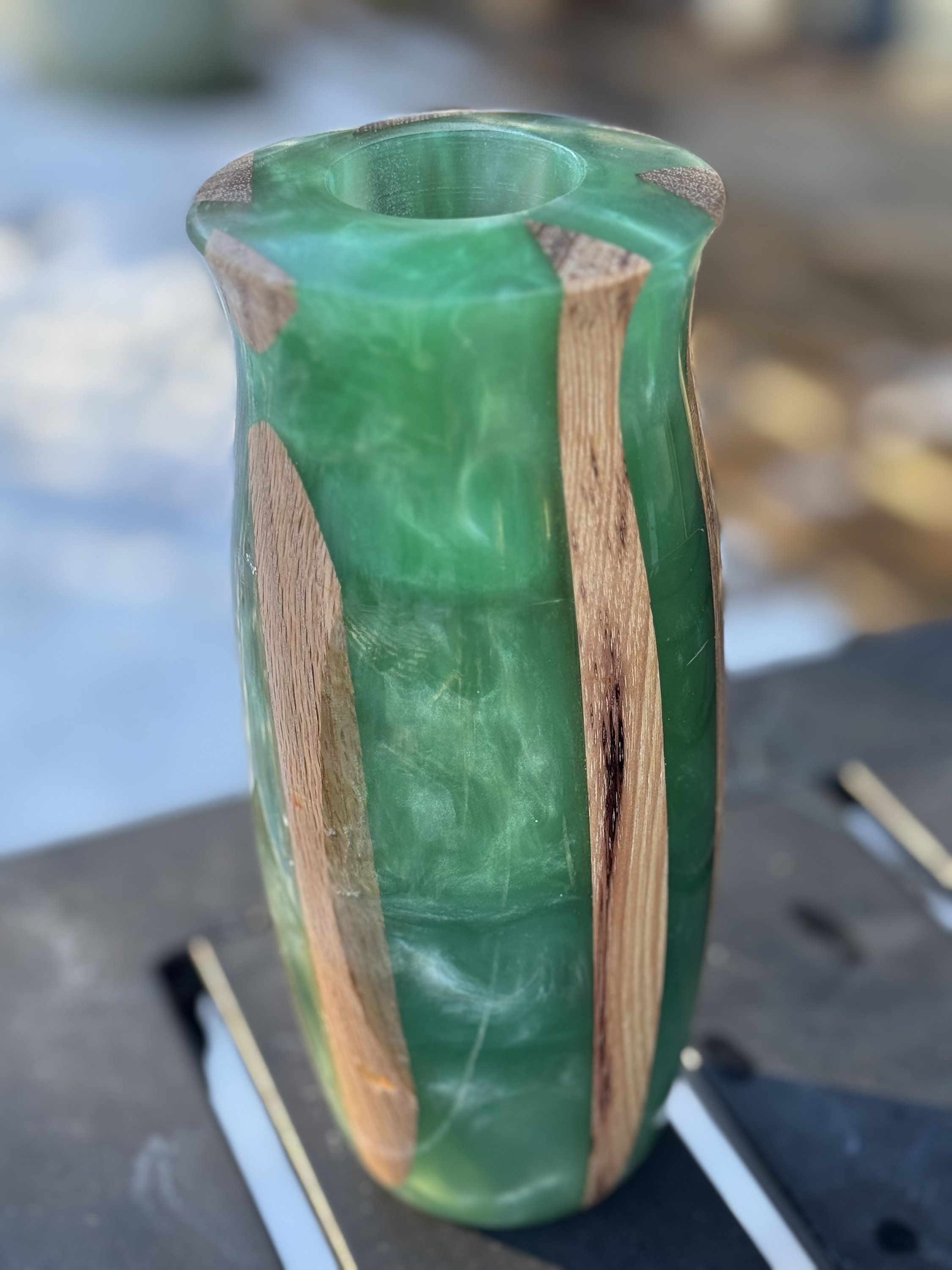 Unique Ash and Epoxy Vase. - Etsy