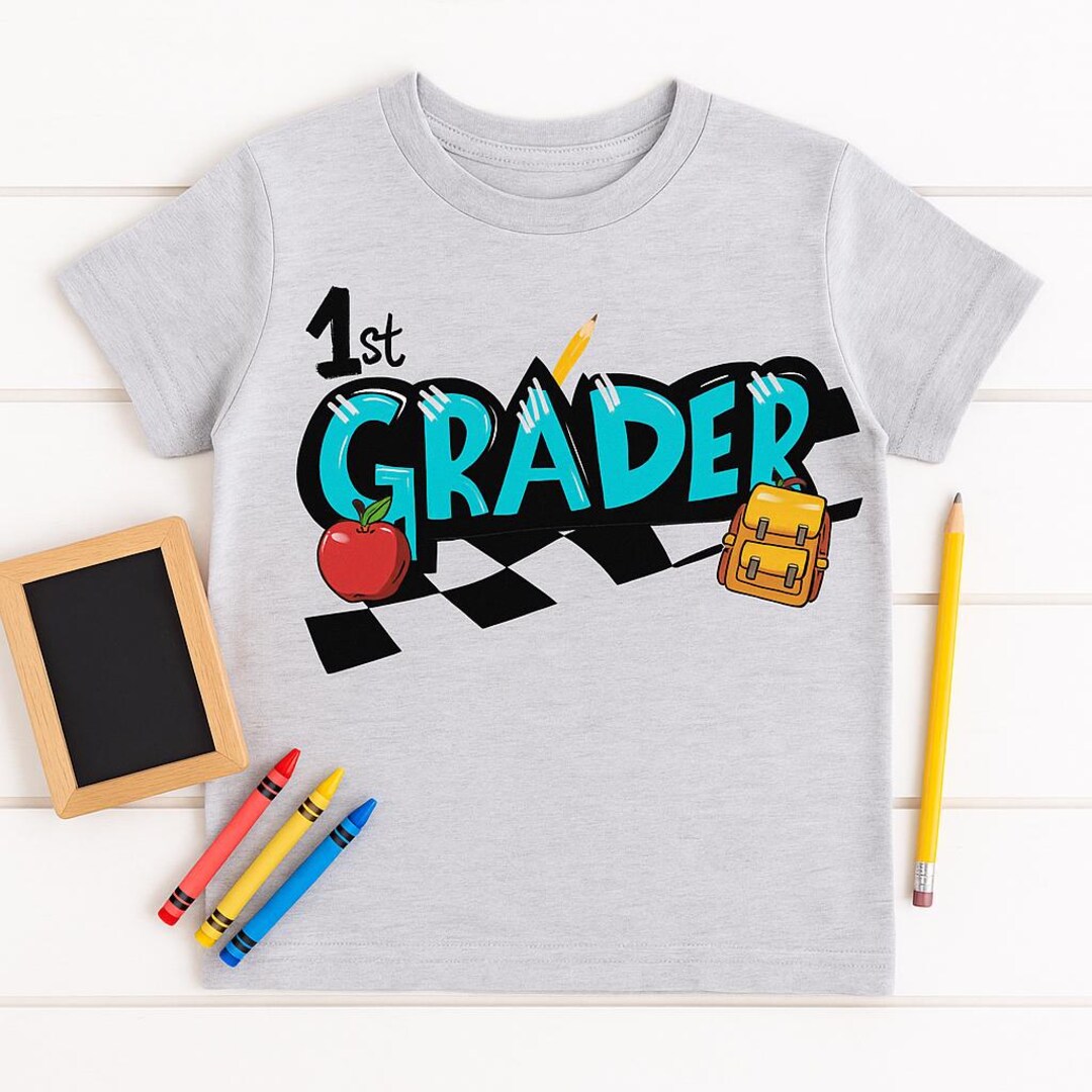 1st Grader SVG PNG | Back to School Shirt Design | Retro School Clipart ...