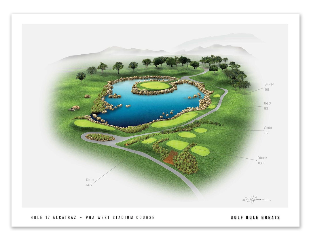 PGA West Alcatraz 17 Stadium Course Pete Dye, Hole 17 Alcatraz Print ...