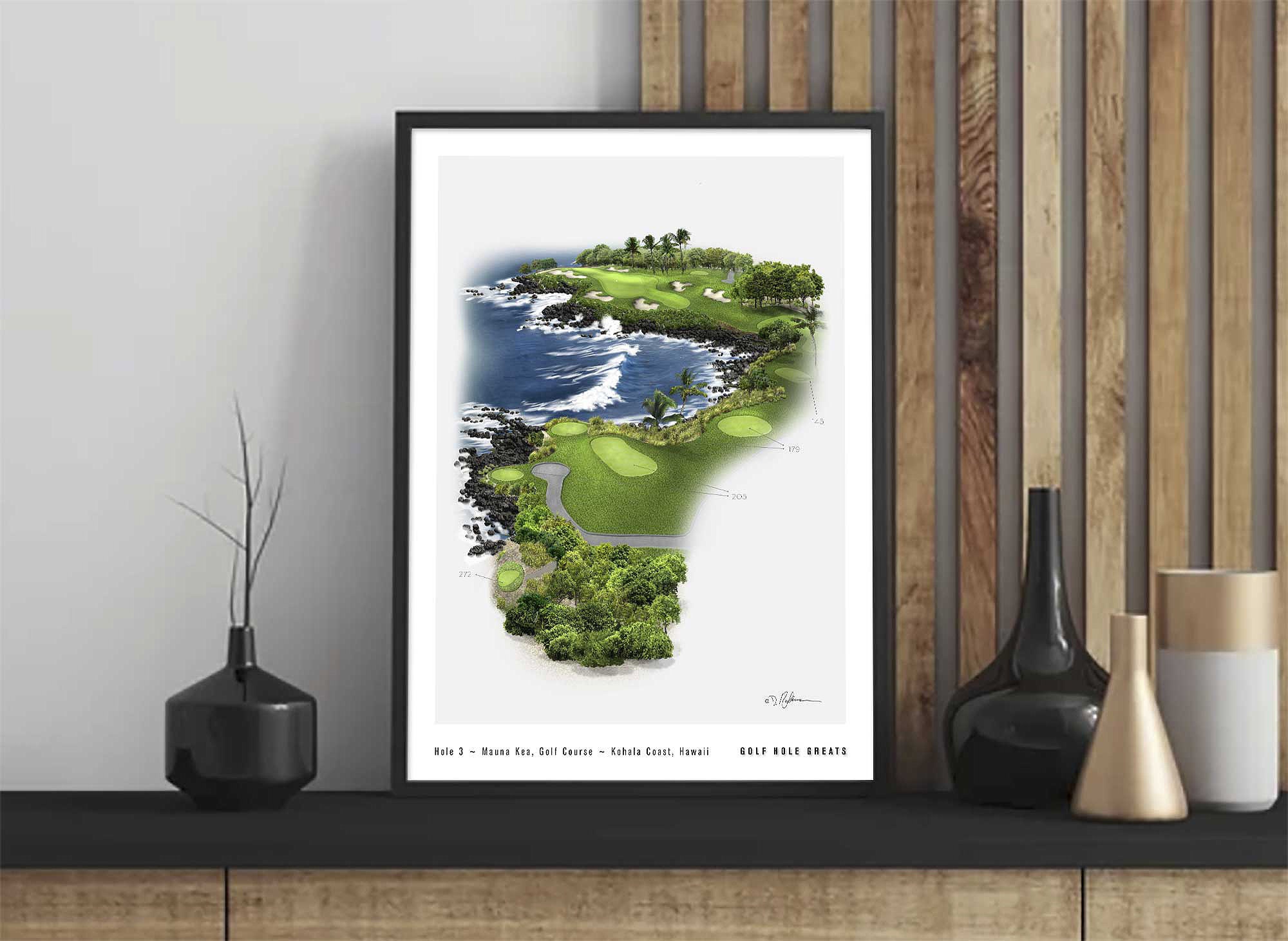 Mauna Kea Hole 3 Print, Hawaii Posters, Golf Prints in Hawaii, Golf ...