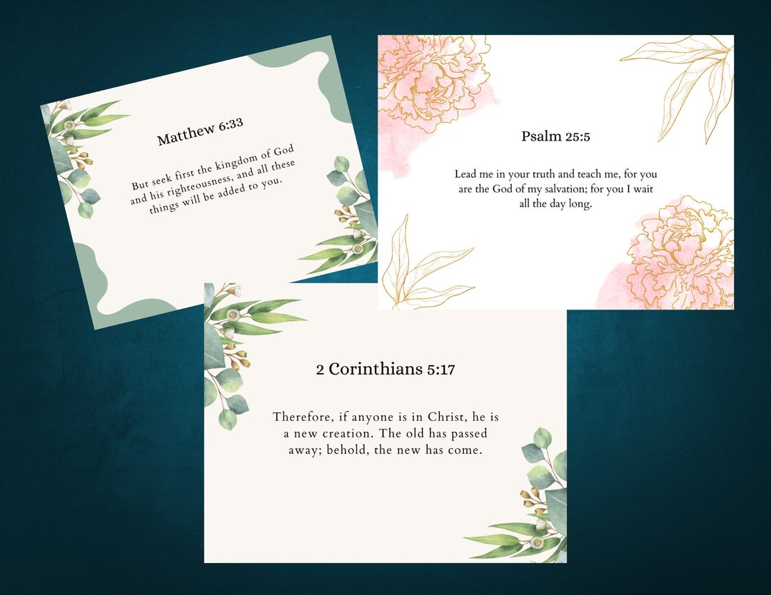 Scripture Cards With 40 Unique Bible Verses for Inspiration and ...