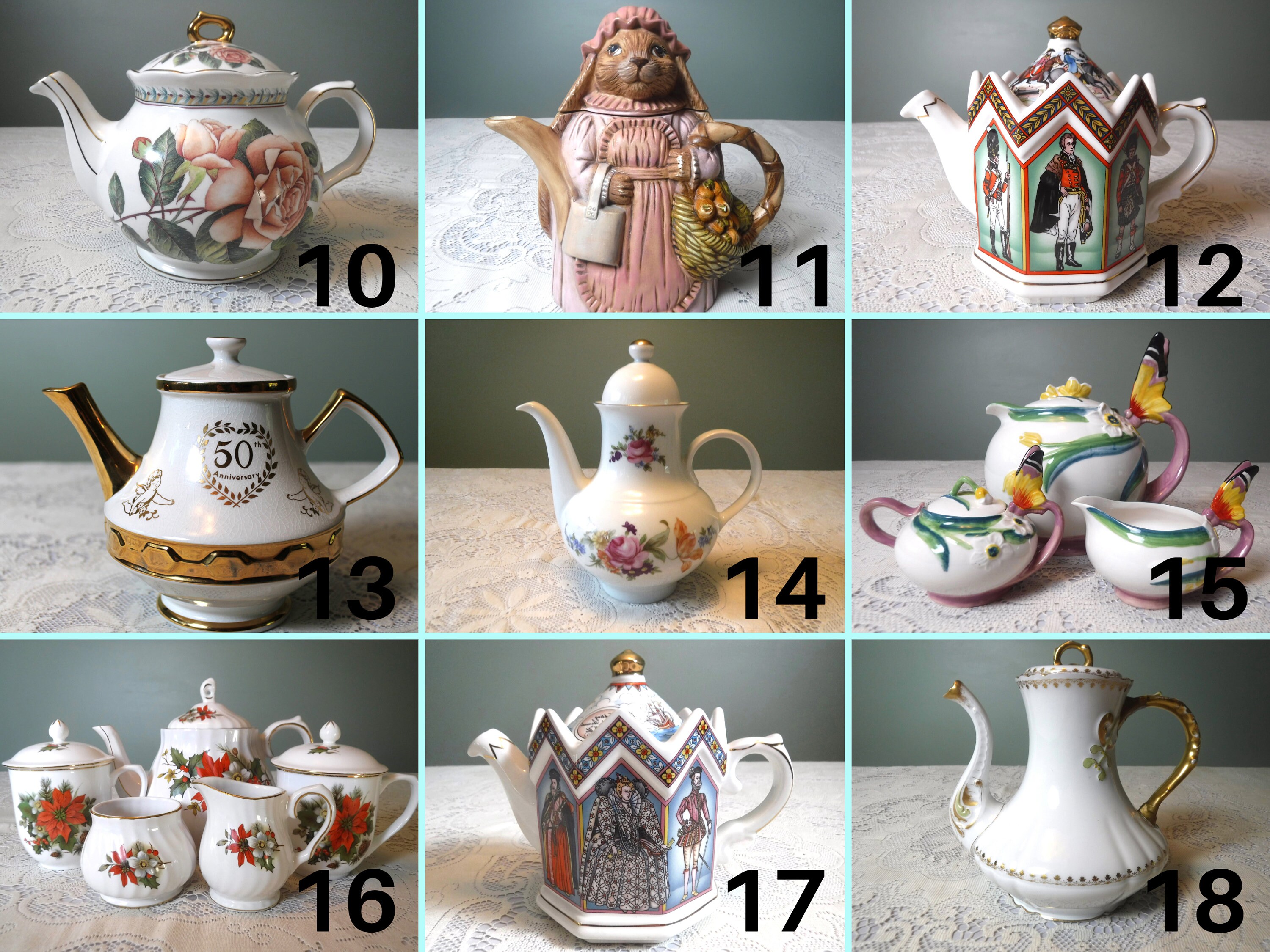 Vintage Teapot Teapot Set Tea Party Bridal Shower Antique Teapot ...