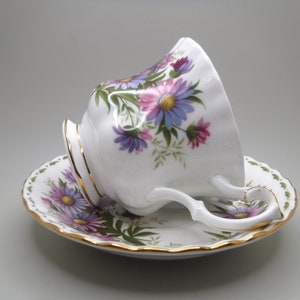 Royal Albert Vintage Teacup and Saucer Flower of the Month Michaelmas ...