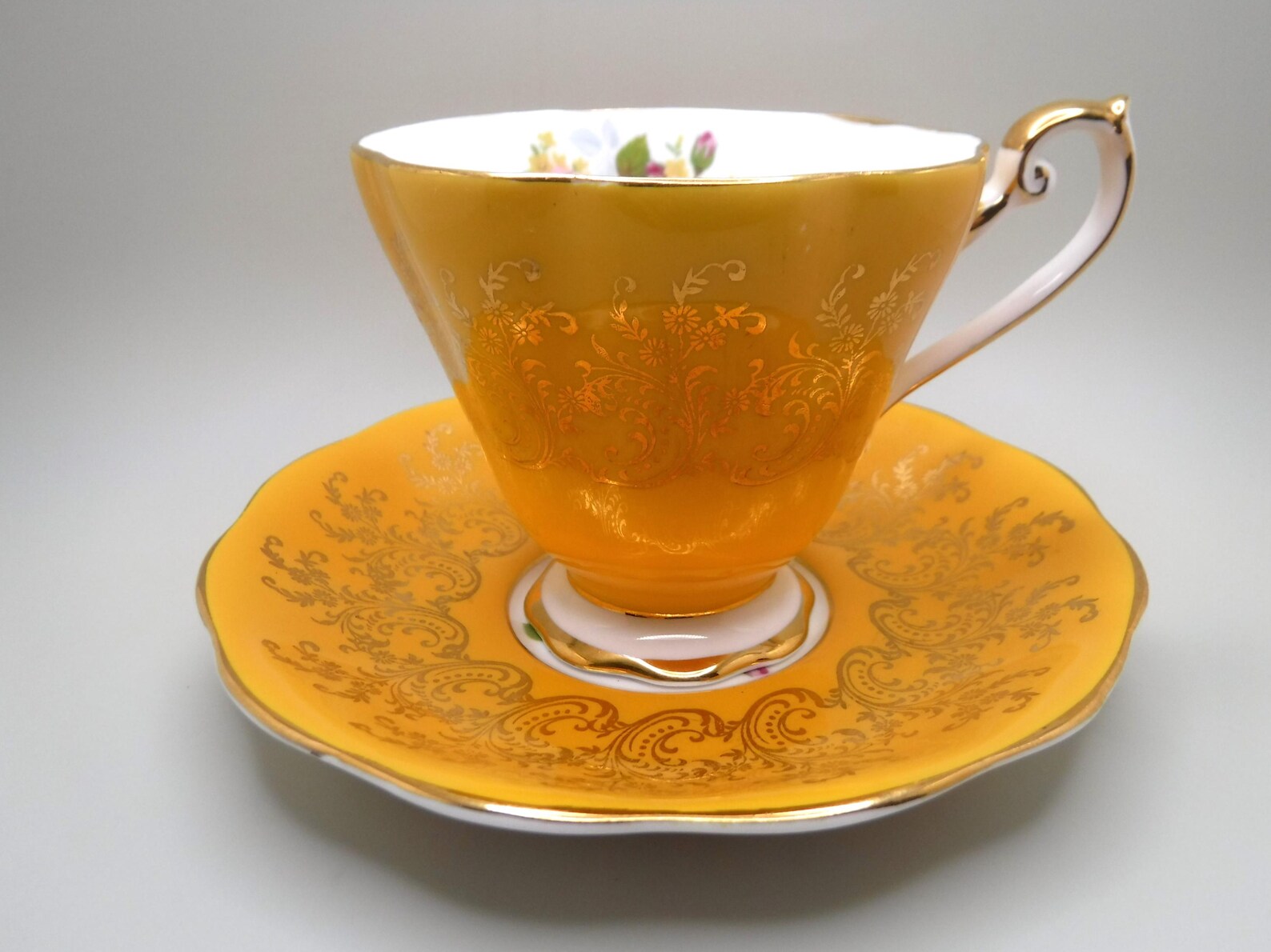 Royal Standard Vintage Teacup and Saucer Orange Teacup Elegant Tea ...