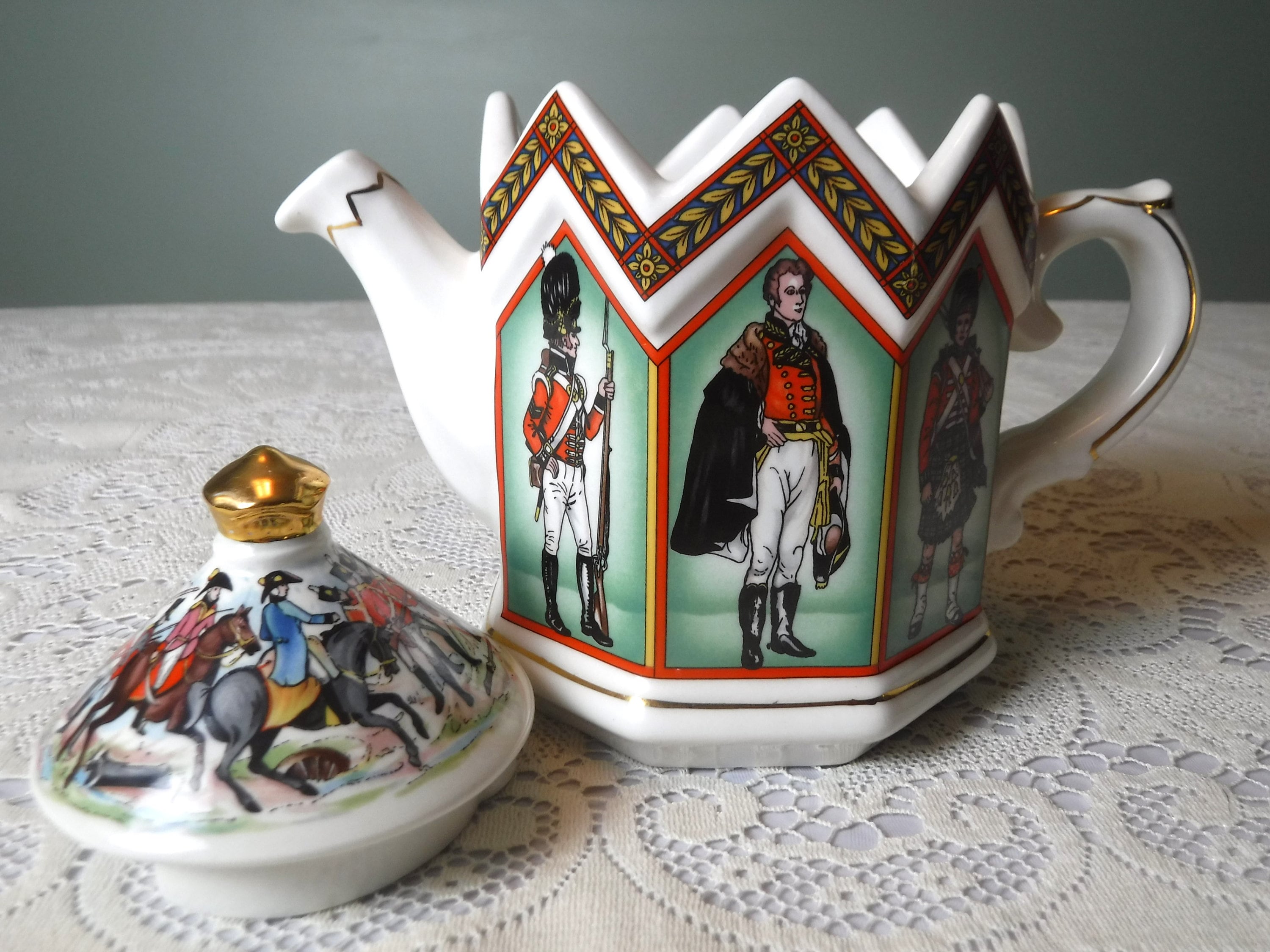 Sadler Vintage Teapot Battle of Waterloo Duke of Wellington Collectible ...