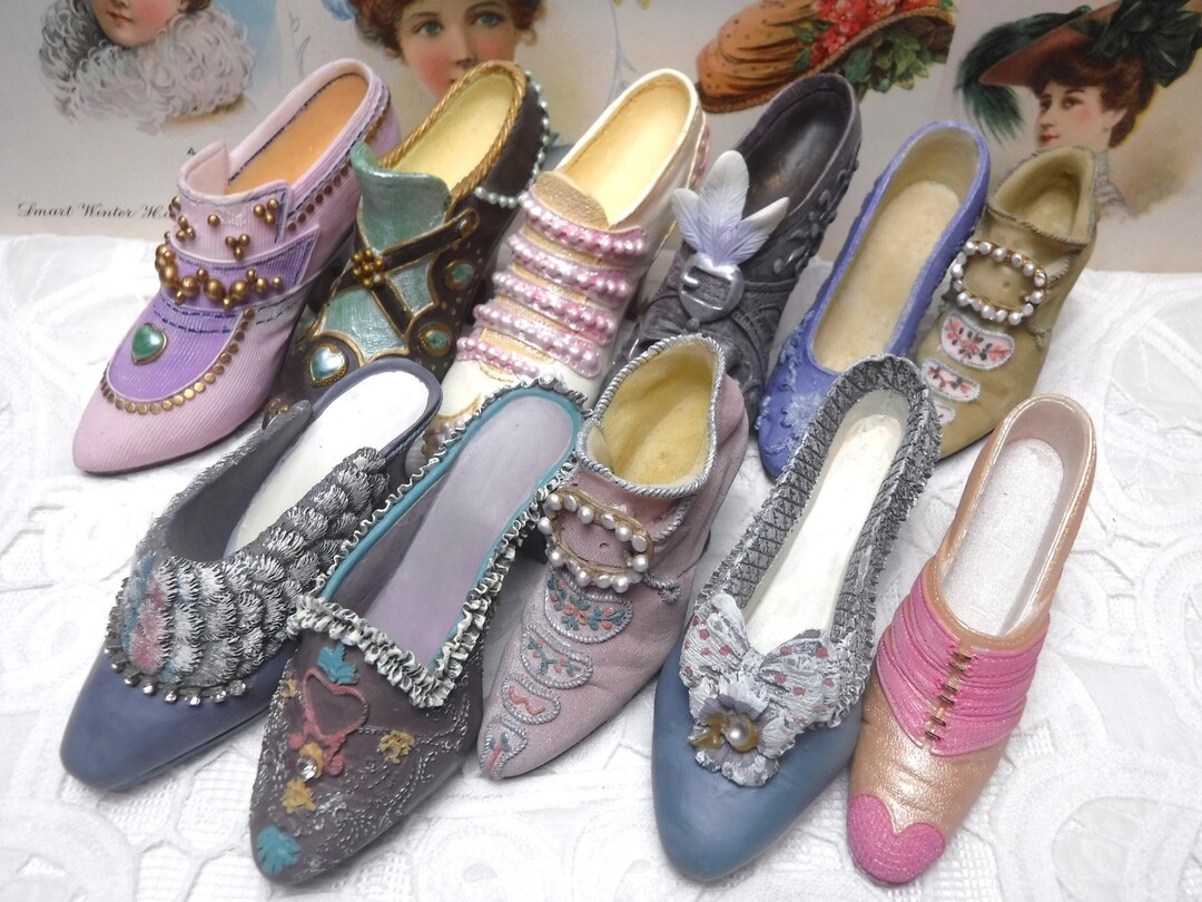 Vintage Miniature Collectible Shoes | Set of 11 | Hand Painted | Resin ...