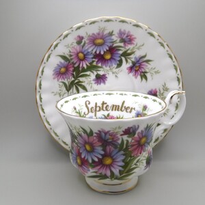 Royal Albert Vintage Teacup and Saucer Flower of the Month Michaelmas ...