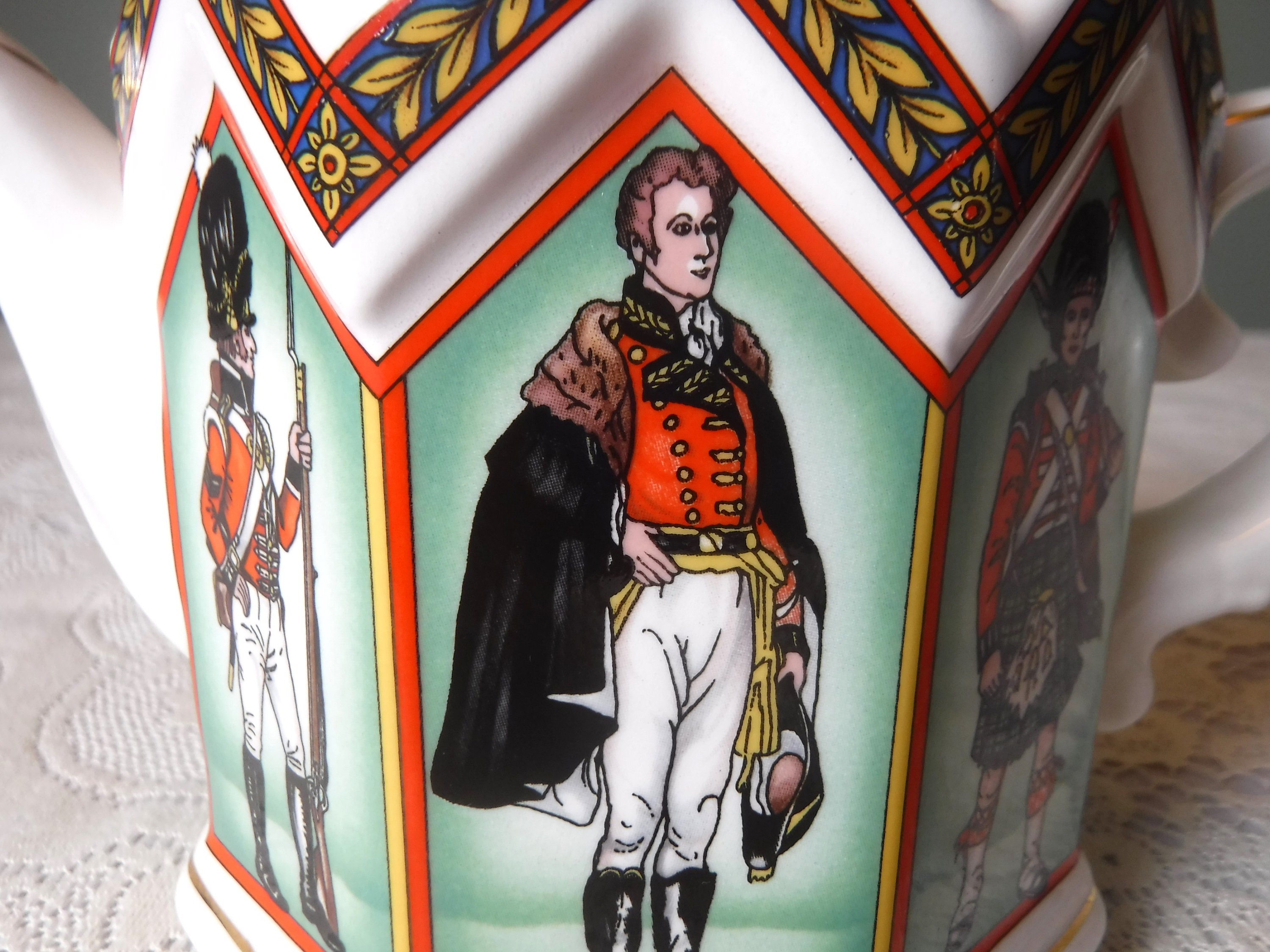 Sadler Vintage Teapot Battle of Waterloo Duke of Wellington Collectible ...