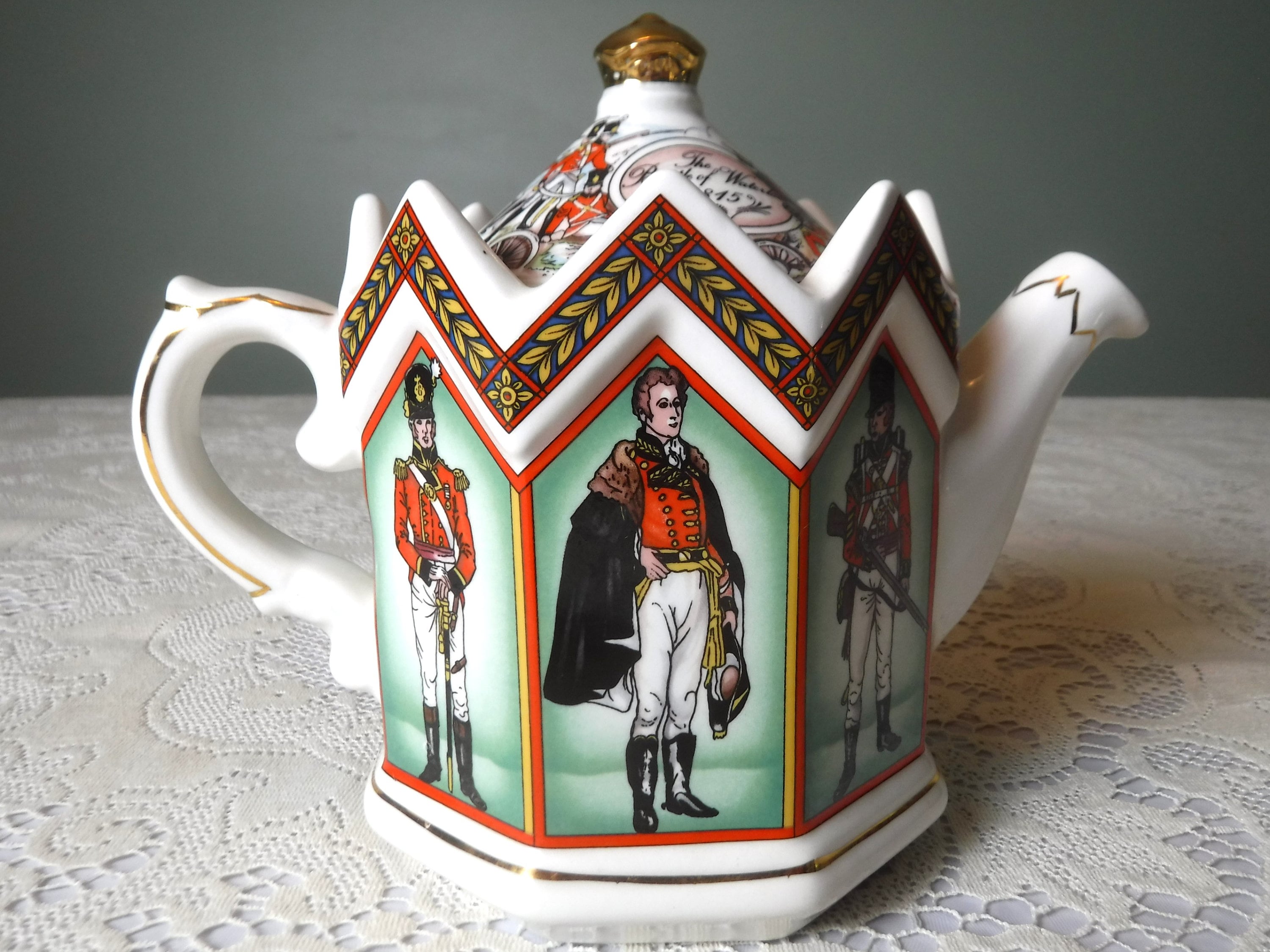 Sadler Vintage Teapot Battle of Waterloo Duke of Wellington Collectible ...
