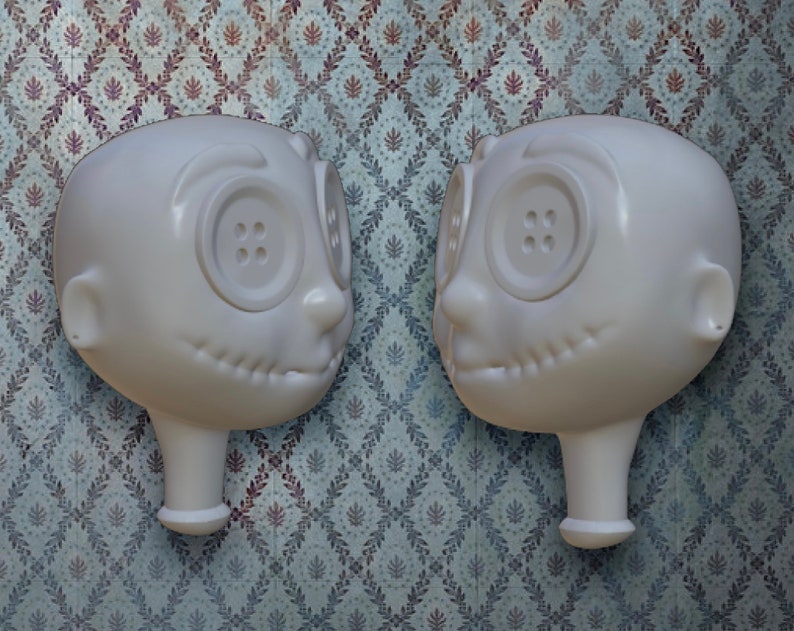 Coraline Doll Head 3D File .obj & .stl - Etsy Australia