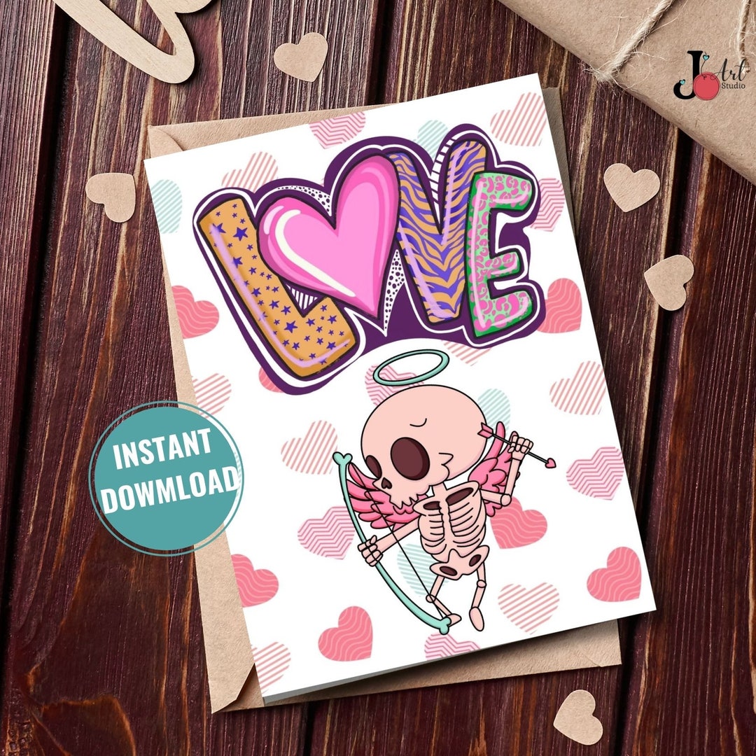 Printable Valentine Day Card, Cute Valentine Card, Instant Download ...