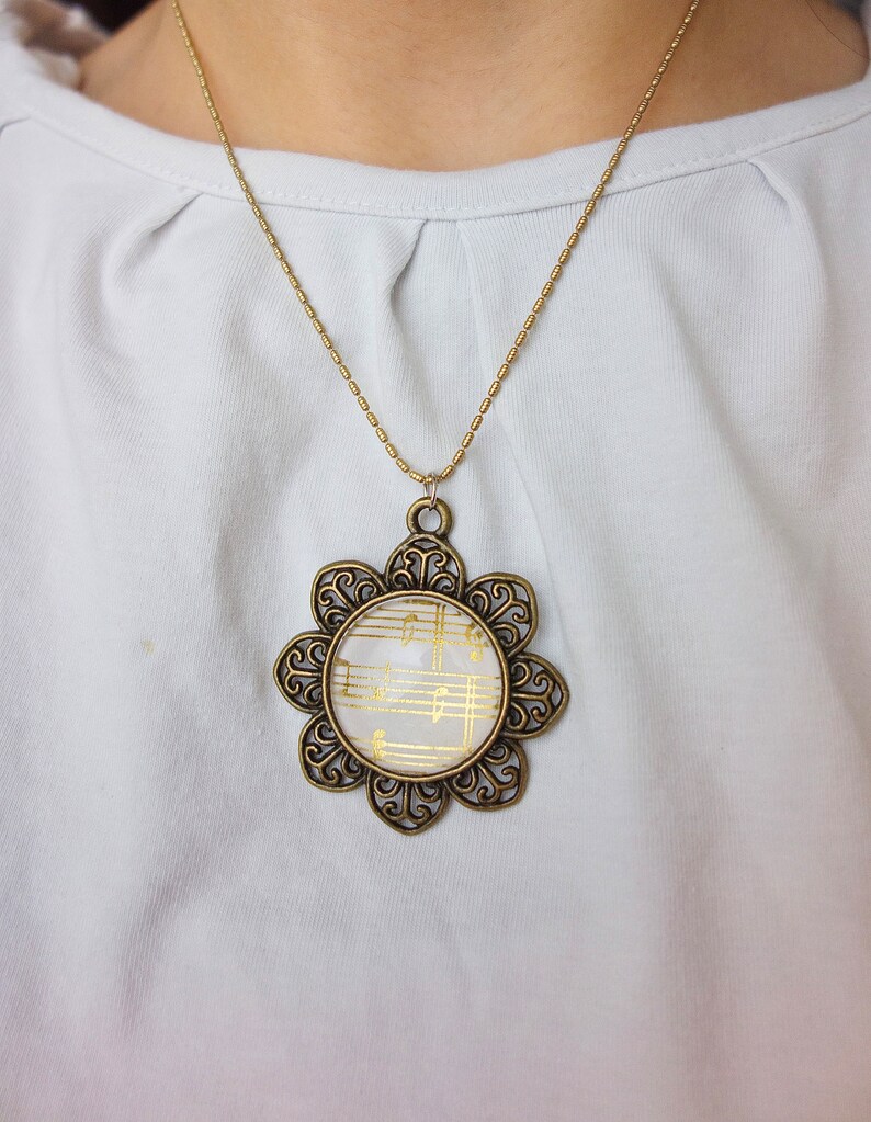 Music Notes Handmade Necklace for Her - Etsy
