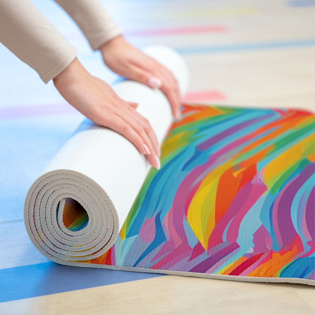 Colorful Watercolor Swirl Tie-dye Yoga Mat for Hippie Zen Exercise - Etsy