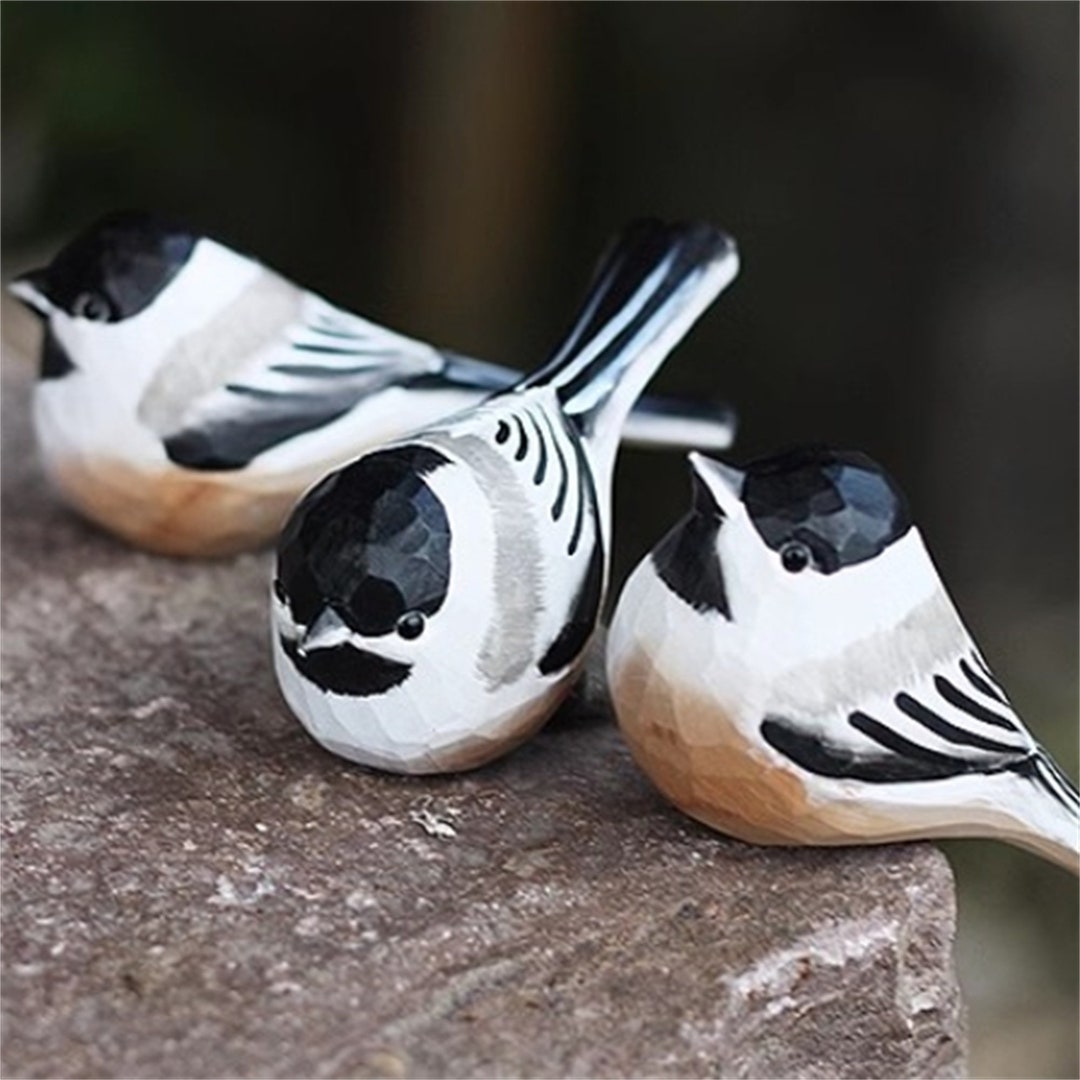 Handmade Wooden Carving Birds,super Cute Little Wooden Carved Fat Birds ...