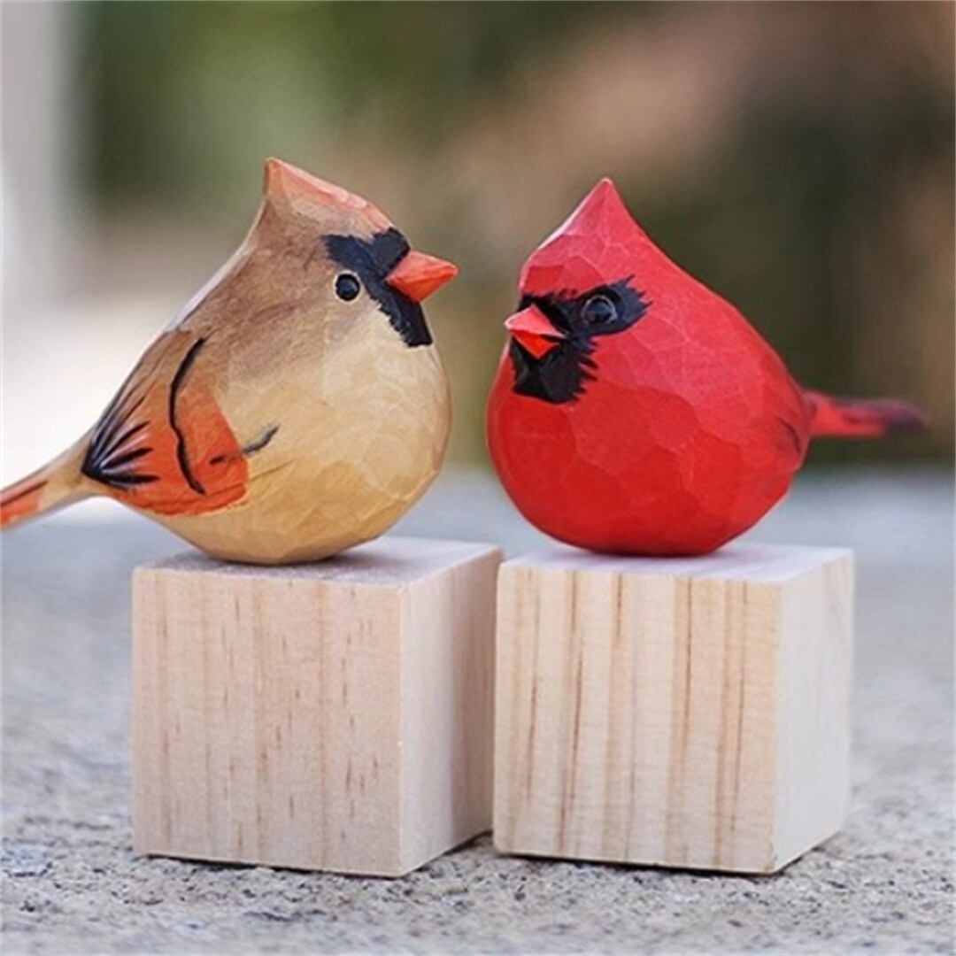 Super Cute Love Wooden Carved Fat Birds,handmade Wooden Carving Birds ...