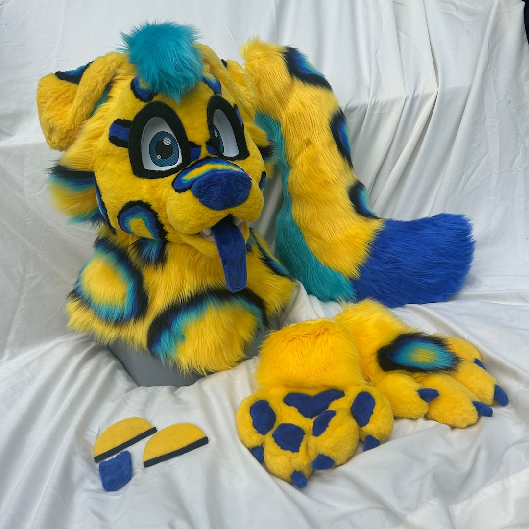Fursuit Premade Mini Partial Blue Ring Octopus Inspired Canine ...