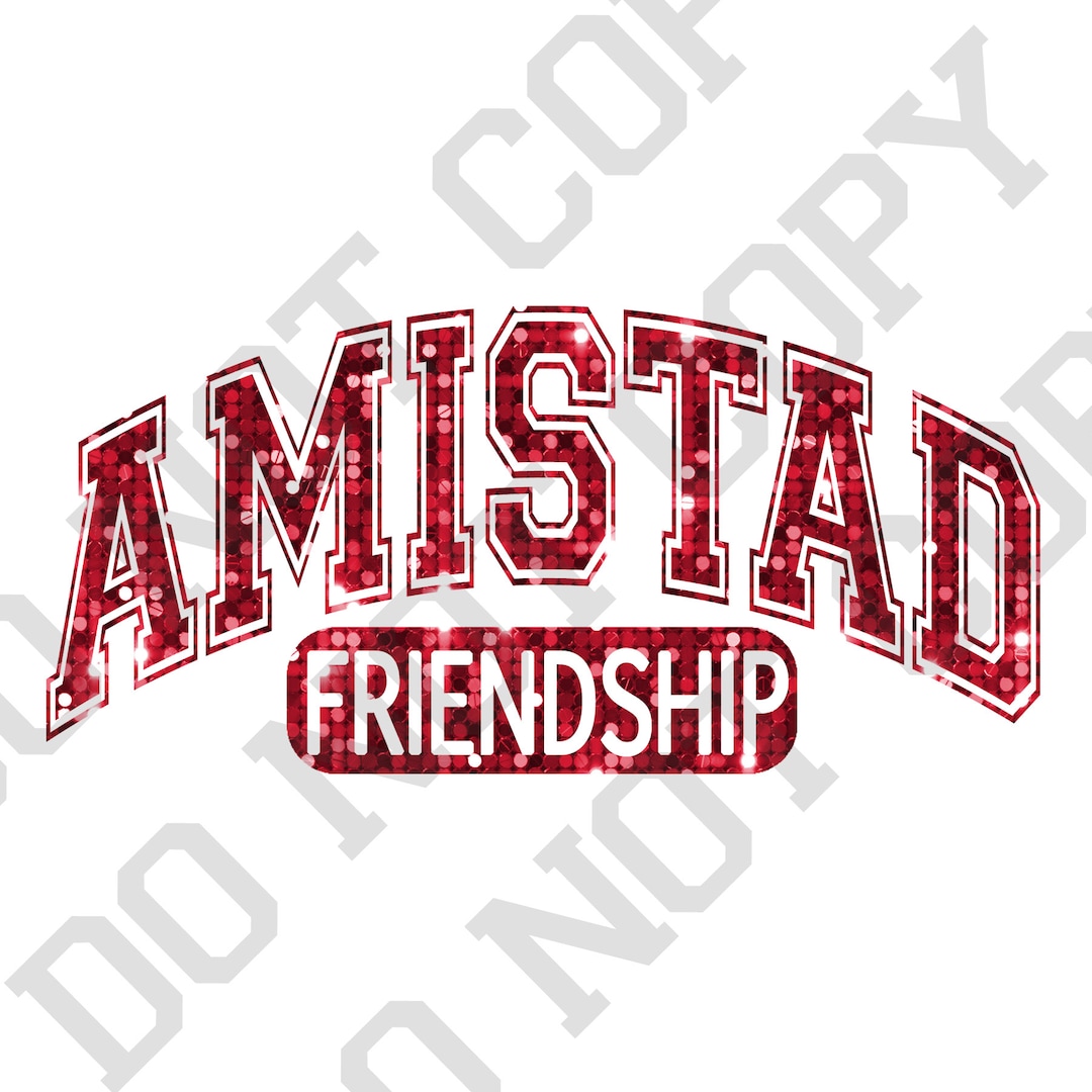 Amistad Friendship Sequin Tee Shirt Design Printable PNG Digital Art ...