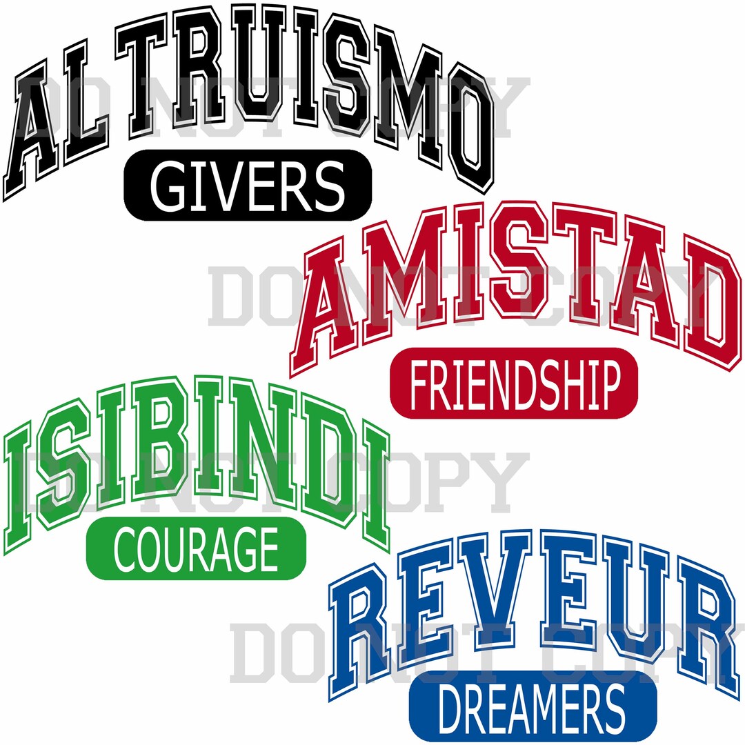 RC Houses Isibindi, Reveur, Amistad, Altruismo Tee Shirt Design Printable PNG Digital Art Ron ...