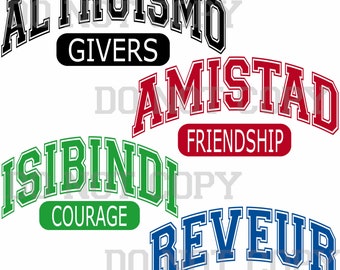 RC Houses Isibindi, Reveur, Amistad, Altruismo Tee Shirt Design ...