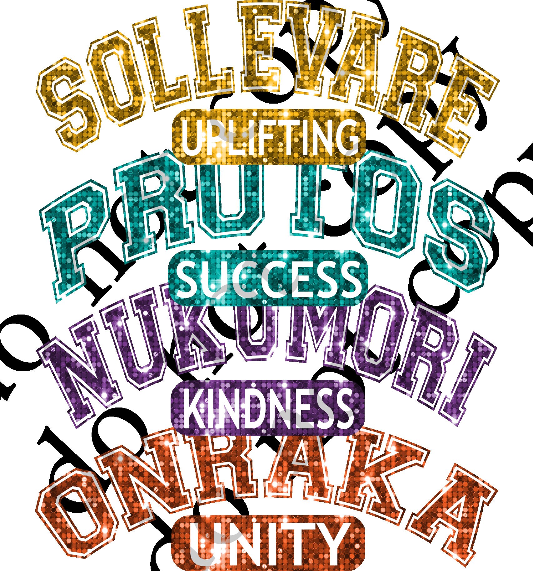 Protos Onraka Sollevare Nukumori Sequin Tee Shirt Design Printable PNG ...