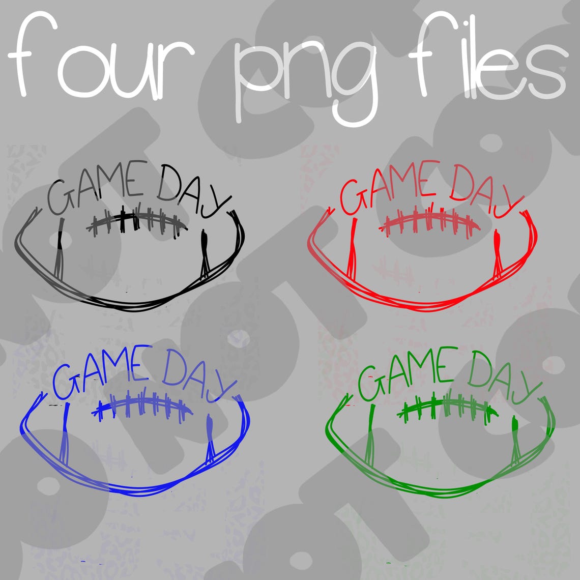 Game Day Football Doodle Hand Drawn Png File for Printing and Creation ...