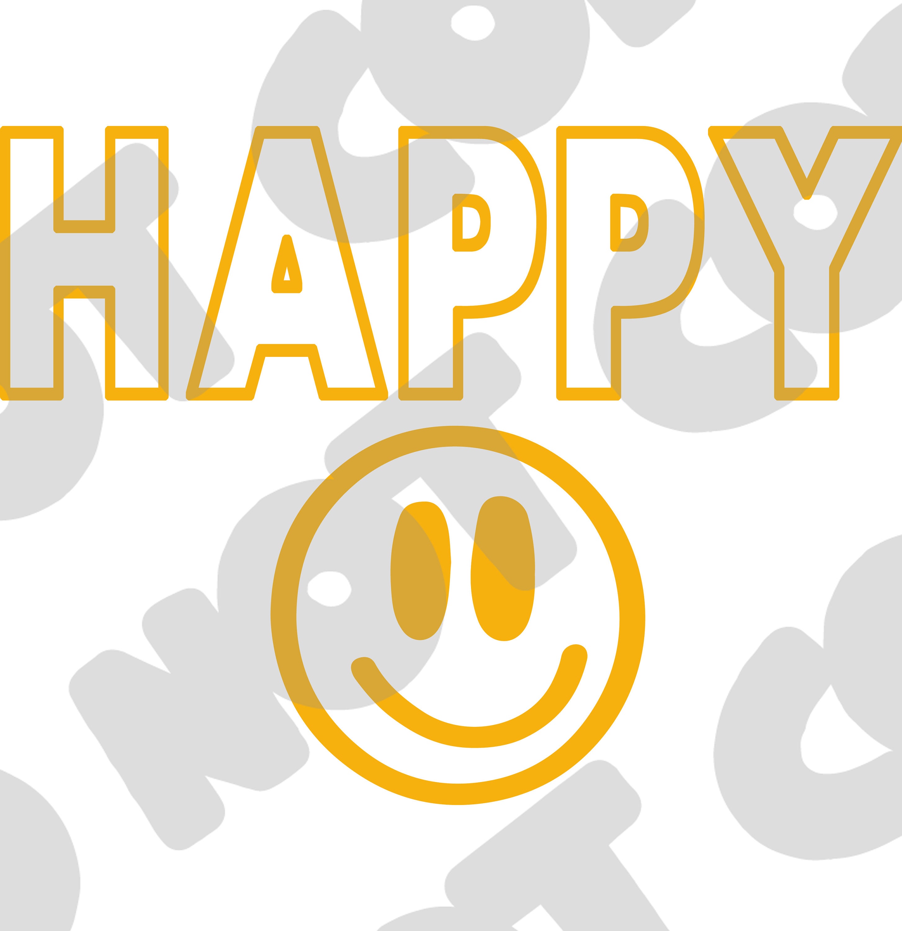 Happy Happy Smile Digital Design Files PNG Format. Design Word Art PNG ...