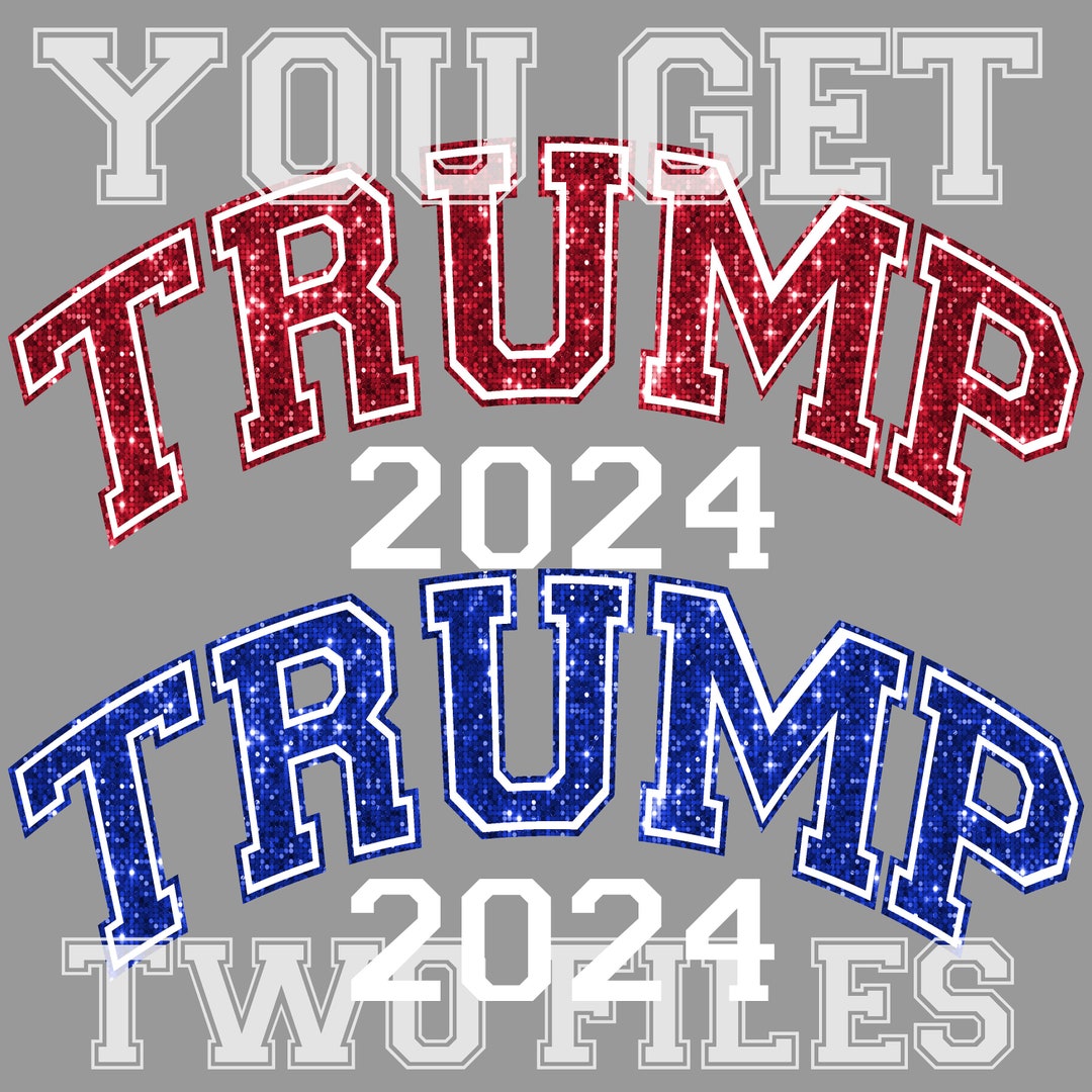 Trump 2024 Red Glitter Sequin PNG Format Two Files - Etsy