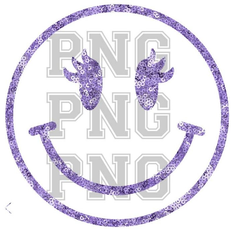 Sequin Girly Happy Facepng Format Printable Purple Smile - Etsy