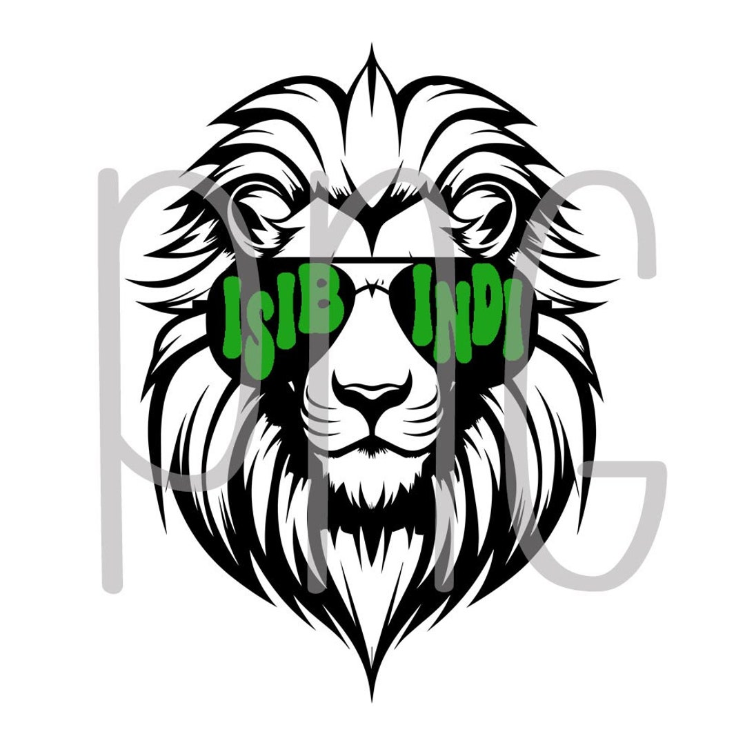 Isibindi Lion With Glasses Trendy Tee Shirt Design Printable PNG ...