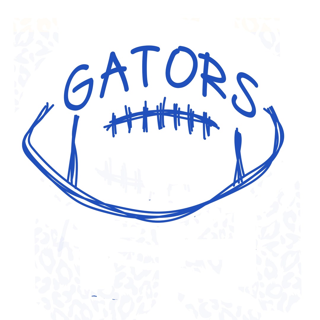 Gators Royal Blue Football Doodle PNG Sketch Navy Word Art PNG Digital ...