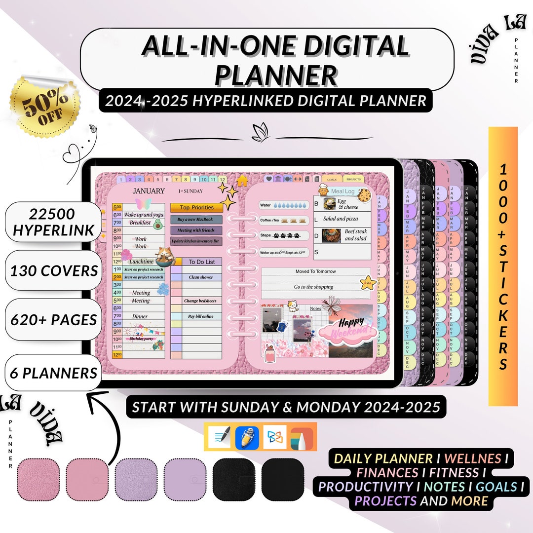 Digital Planner 2024-2025 Goodnotes ,notability,ipad Planner,android ...
