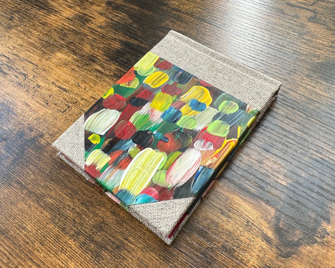 Handmade Notepad Covers 1 Pad 3x5 art: Color Brush Acrylic Painting Red ...