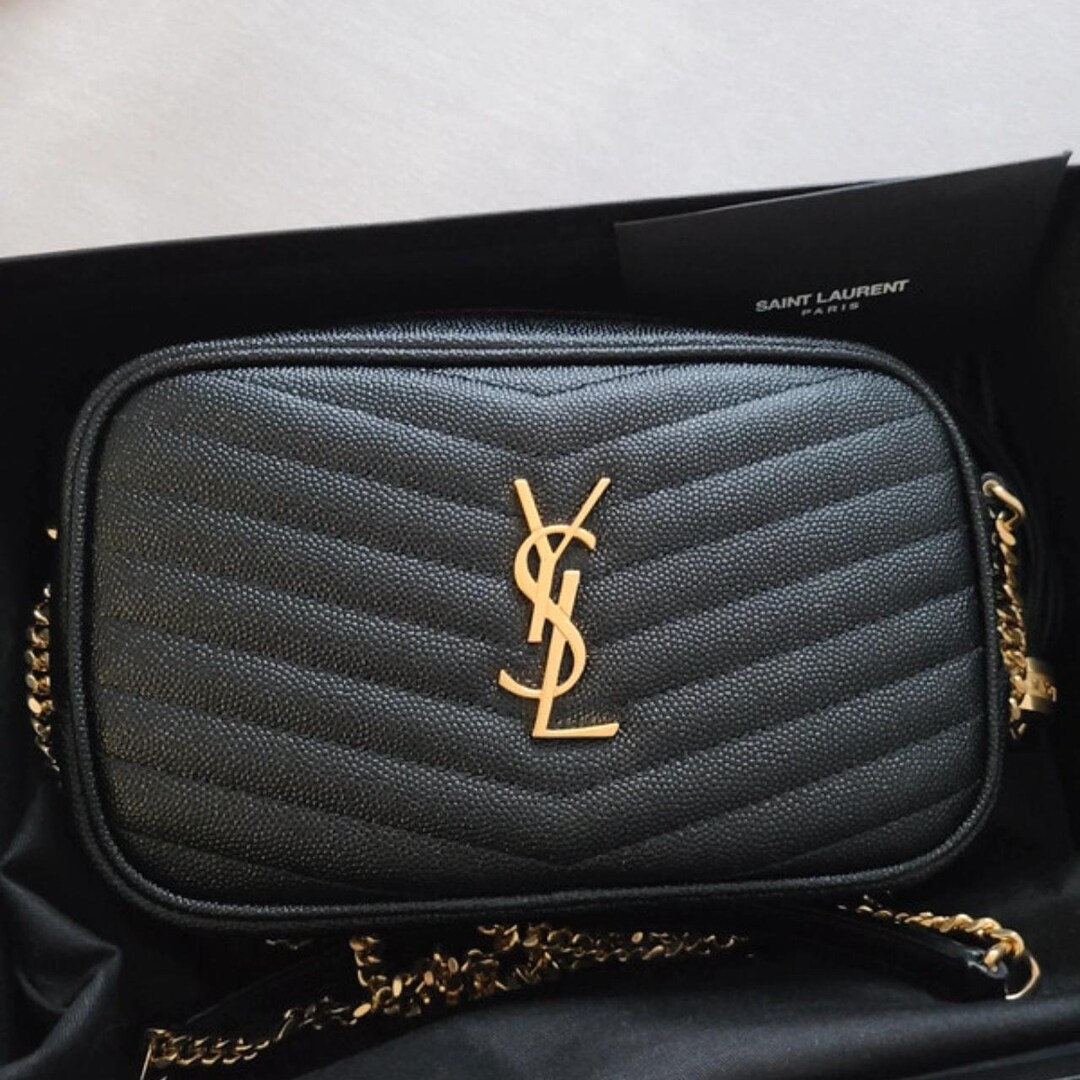 Vintage Saint Laurent Lou Medium Camera Monogram YSL Calf Crossbody Bag ...