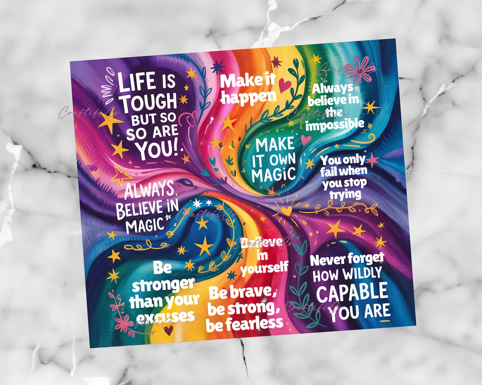 Positive Affirmations Tumbler Wrap Inspirational Tumbler Positive ...