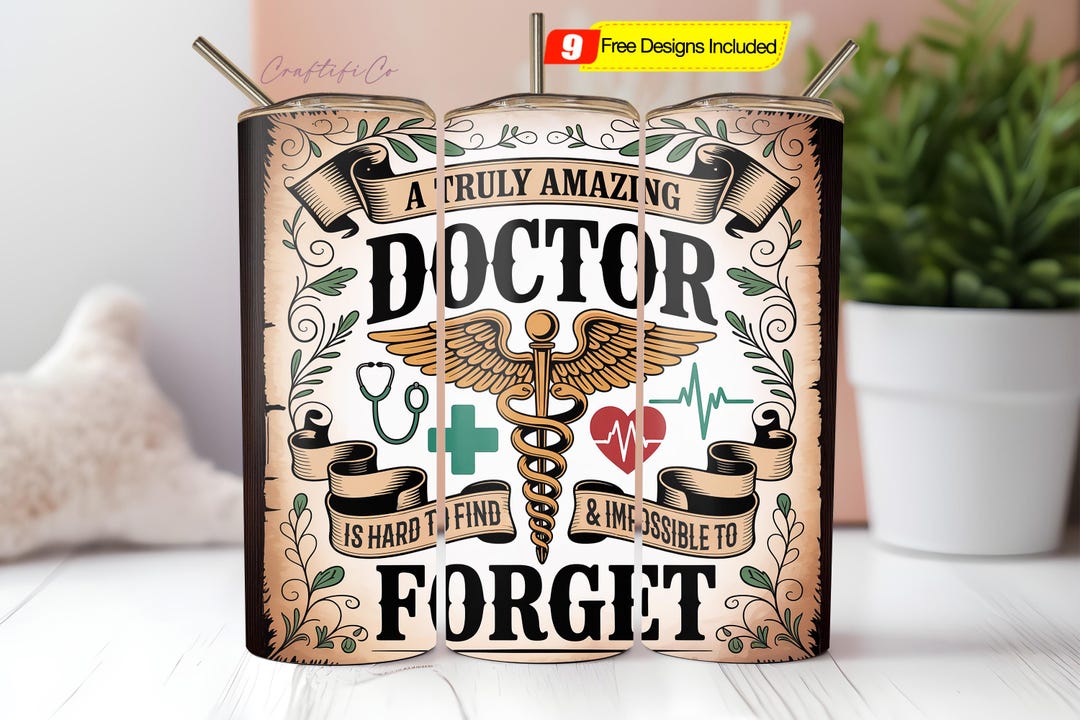 Truly Amazing Doctor 20oz Skinny Tumbler Wrap PNG, Inspirational ...