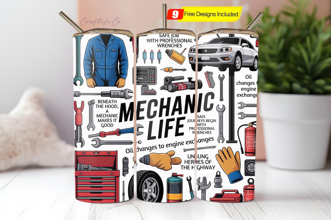 Mechanic Life 20oz Tumbler Sublimation Design (png Download) - Etsy