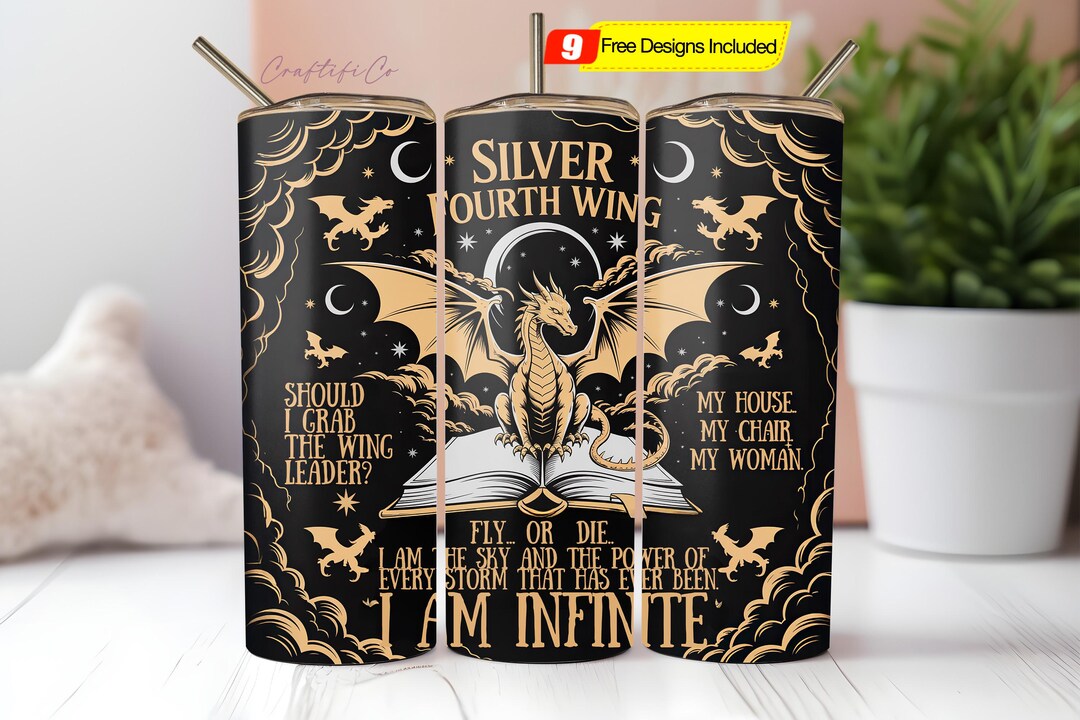 Fourth Wing Tumbler Wrap PNG, Iron Flame Fantasy Bookish Digital ...