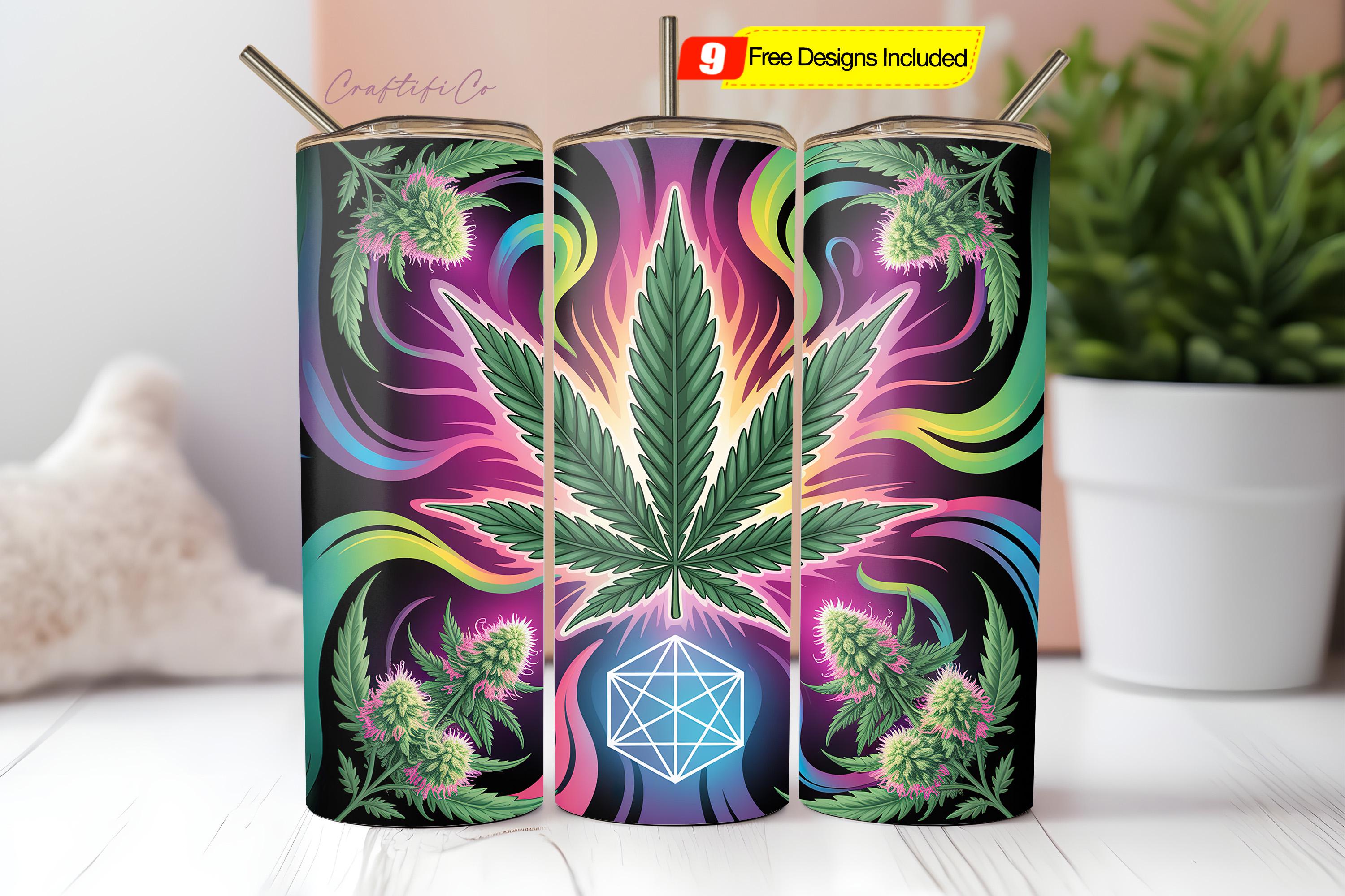Marijuana Leaf Tumbler Wrap PNG, 20oz Skinny Tumbler Sublimation ...