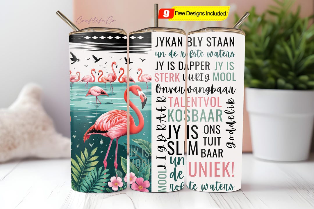 Afrikaanse Motivering Flamink Tema 20oz Skinny Tumbler Sublimation ...