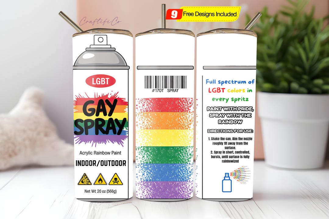 Rainbow Spray Paint 20oz Gay Pride LGBT Tumbler PNG, Pride Tumbler Wrap ...