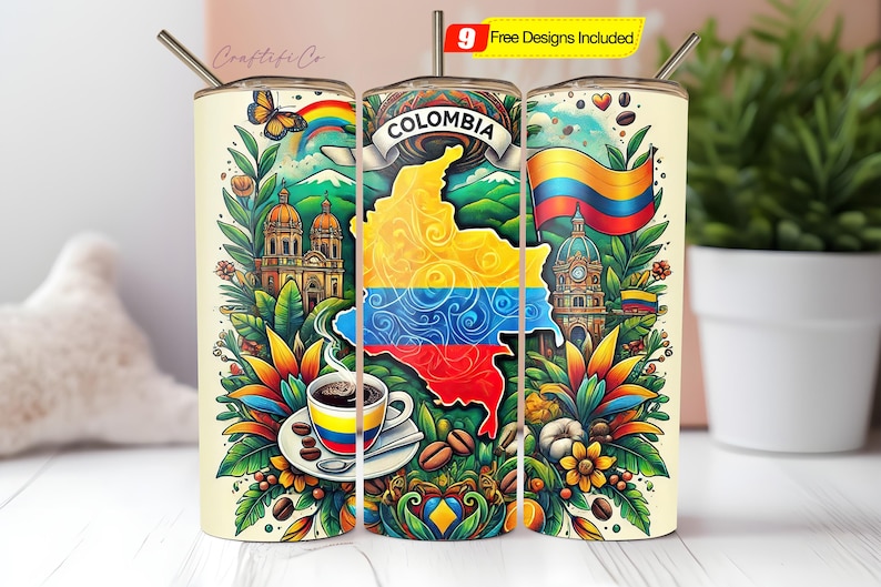 Colombia Tumbler Wrap PNG, Colombian Flag 20oz Skinny Tumbler ...