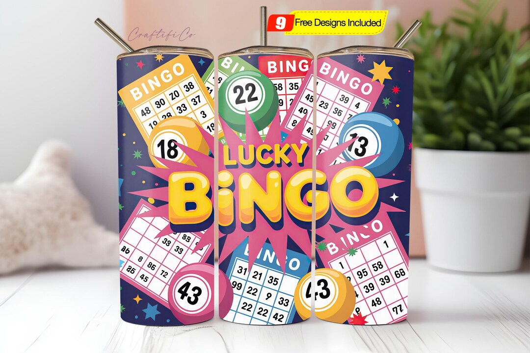 Bingo Tumbler Wrap 20 Oz, Bingo Game PNG, Skinny Tumbler Sublimation ...