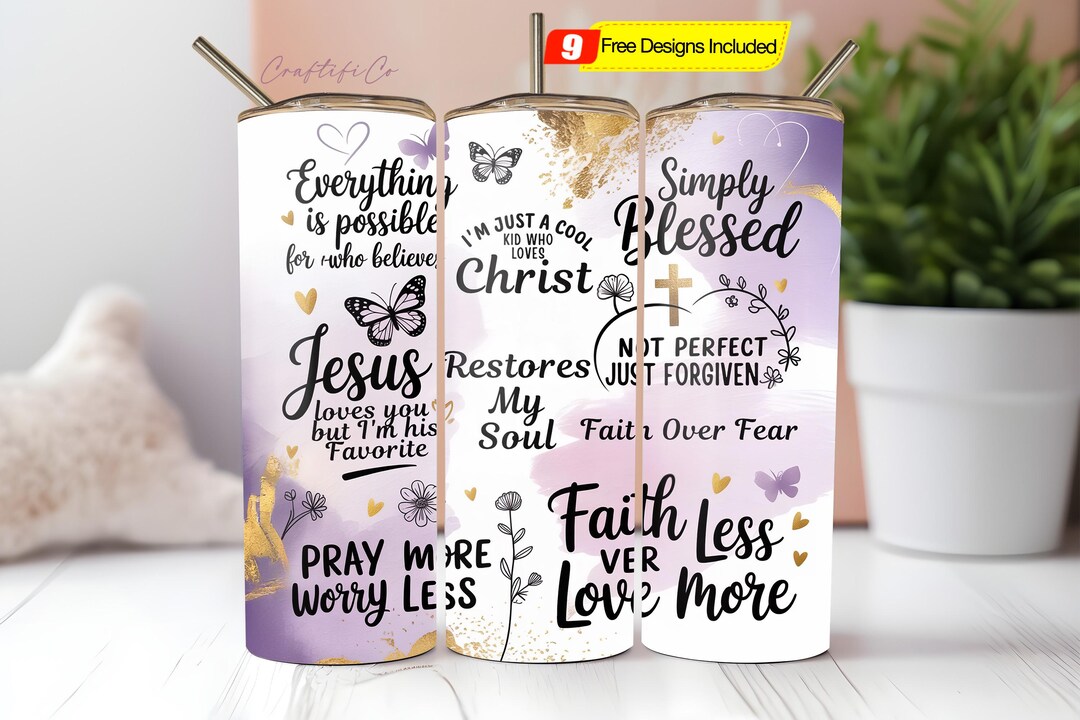 Christian Tumbler Bible Verse PNG Design, Religious Tumbler 20oz, Faith ...