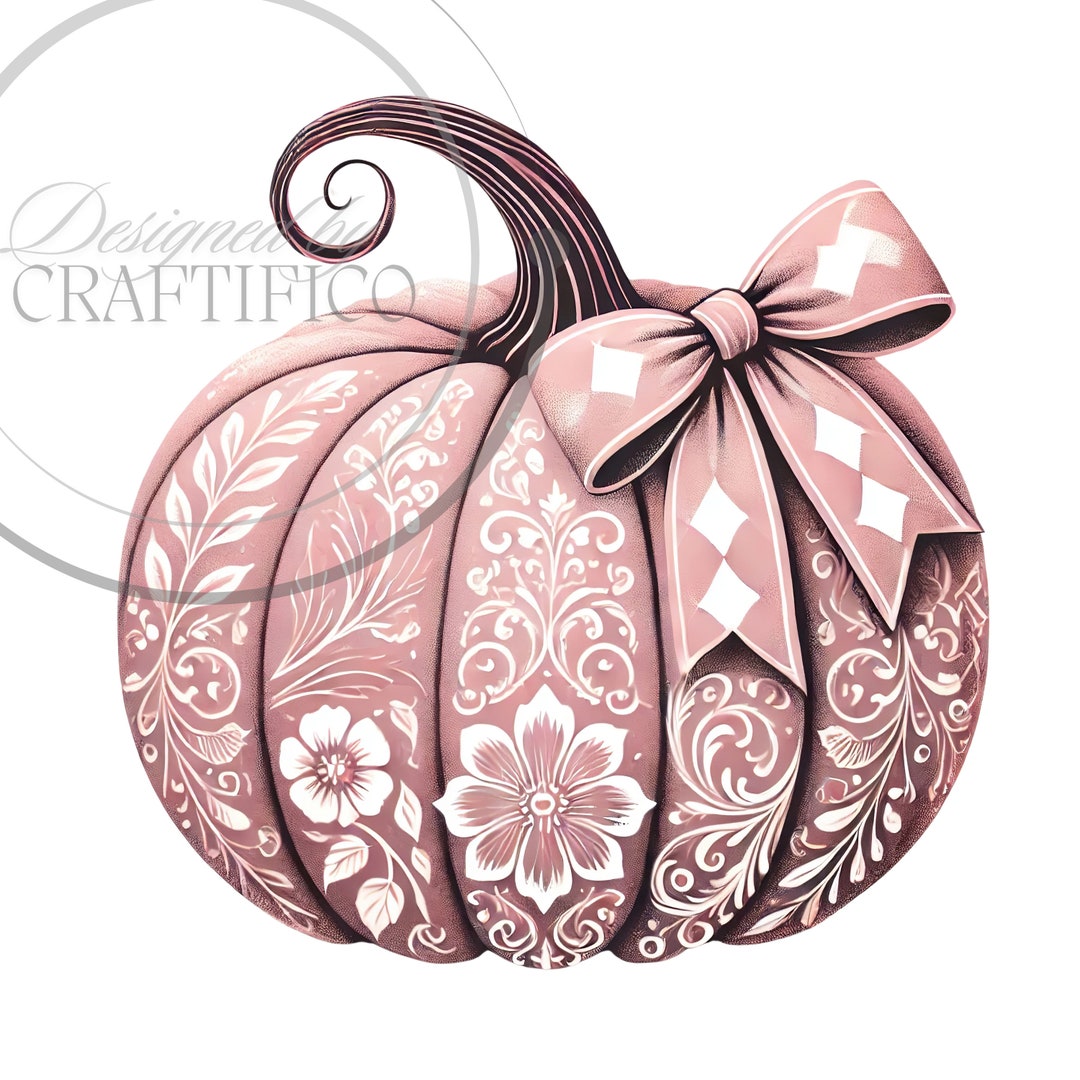 Pink Floral Pumpkin Coquette PNG Clipart, Watercolor Retro Toile ...