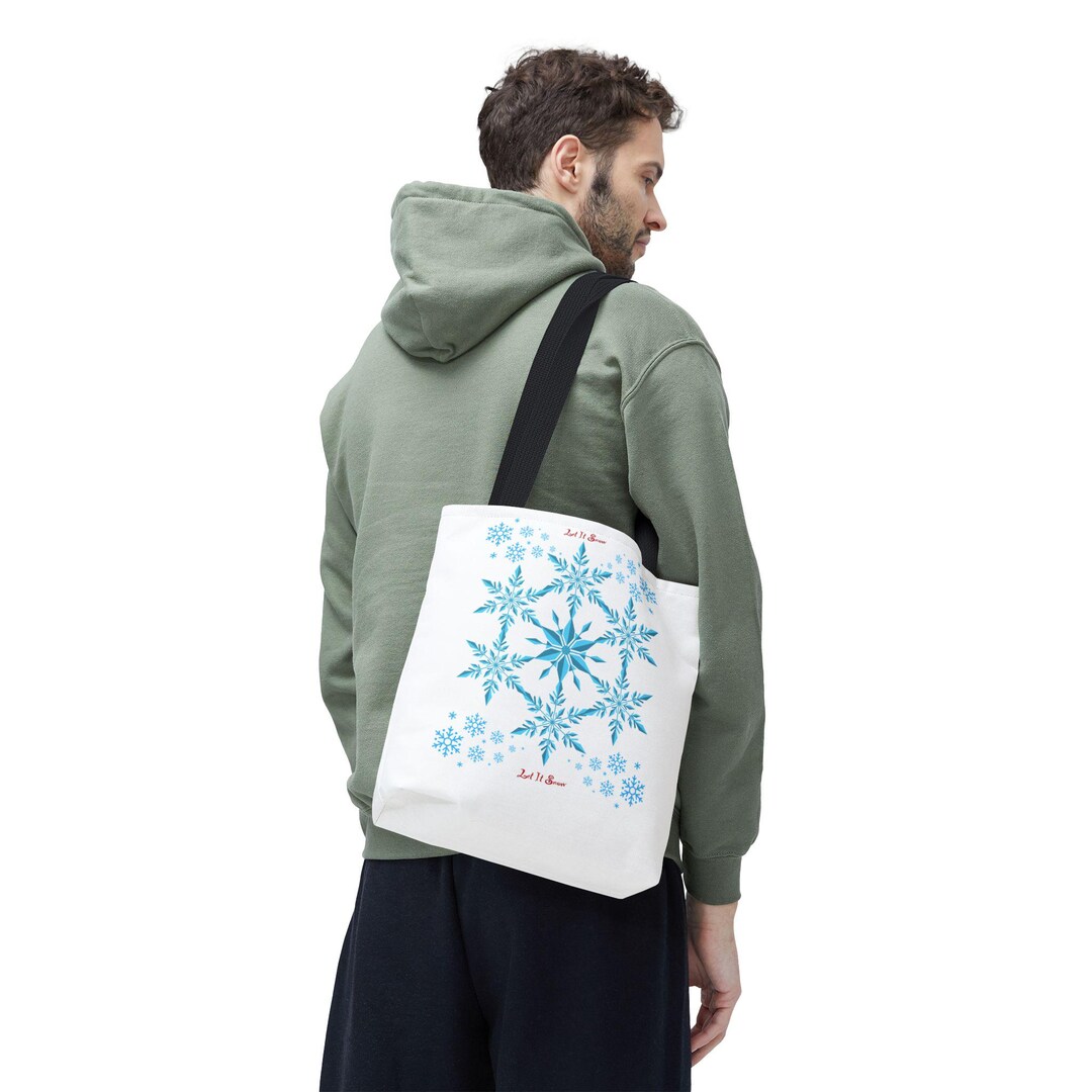 Winter Snowflake Tote Bag: Reusable Polyester Shopping Bag - Etsy