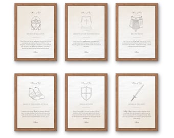 Set of 6 Armor of God Posters, Ephesians 6:13-17, Bible Prints and ...