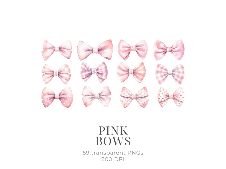Pink Bow Clipart, Watercolor Ribbon, Watercolor Pink Bow, Coquette Bows ...