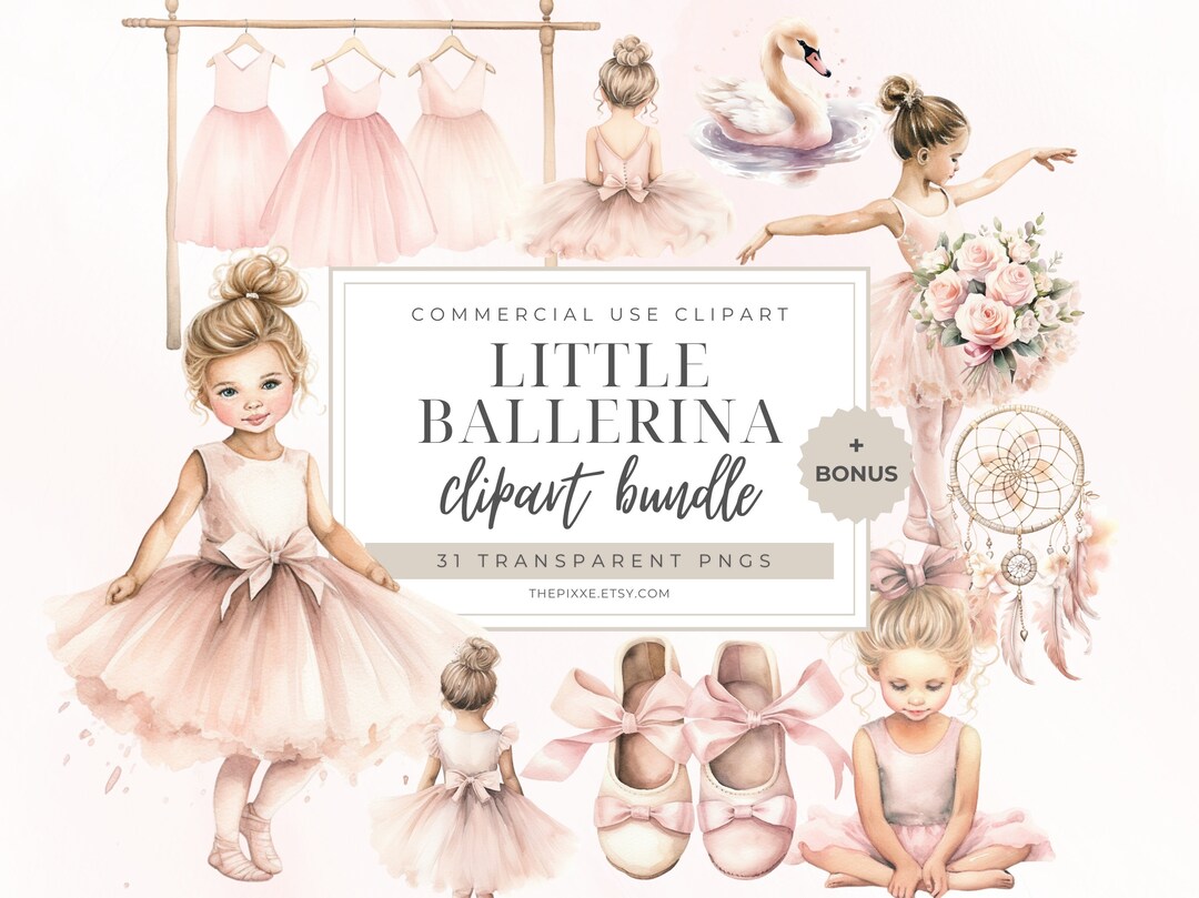 Ballerina Clipart, Cute Ballet Clipart, Ballerina Birthday, Ballerina ...