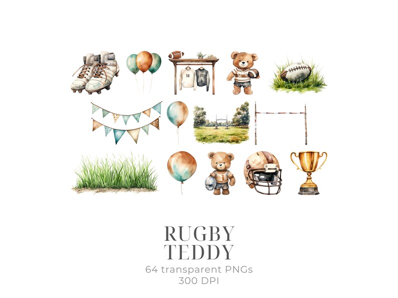Teddy Bear Rugby Player, Teddy Bear Clipart, Rugby Clipart, Rugby Ball ...