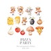 Pizza Party Clipart, Watercolor Pizza, Pizza Slice Clipart, Fast Food ...
